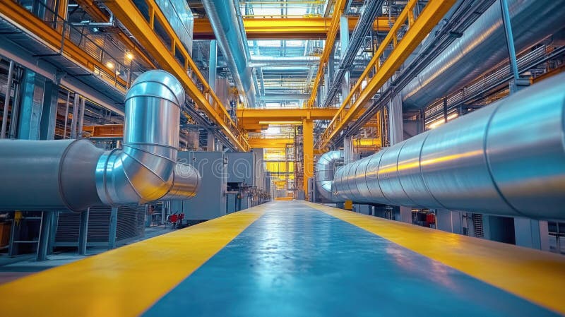 Industrial Pipes and Infrastructure Creating Complex Network in Factory ...