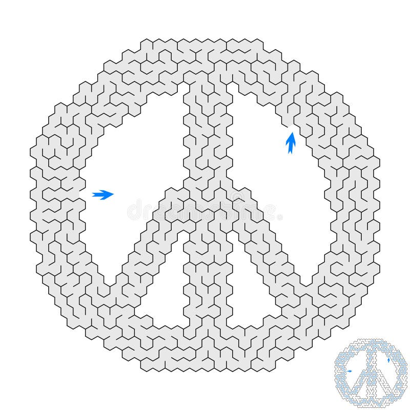 Maze Inside a Shape of the Pacific Symbol. Vector Flat Sign of the ...