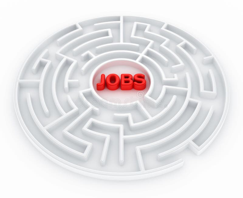 Maze - job search stock illustration. Illustration of isolated - 18864120