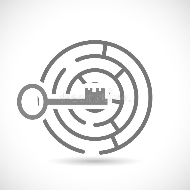 Maze with key icon stock vector. Illustration of puzzle - 200788216