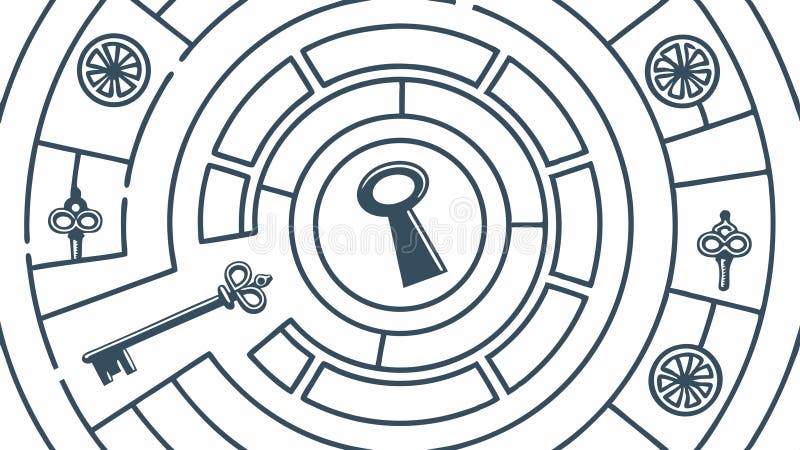 Maze with Keyhole Key Vector for Solutions Opportunities. Vector Design Generative AI Stock ...