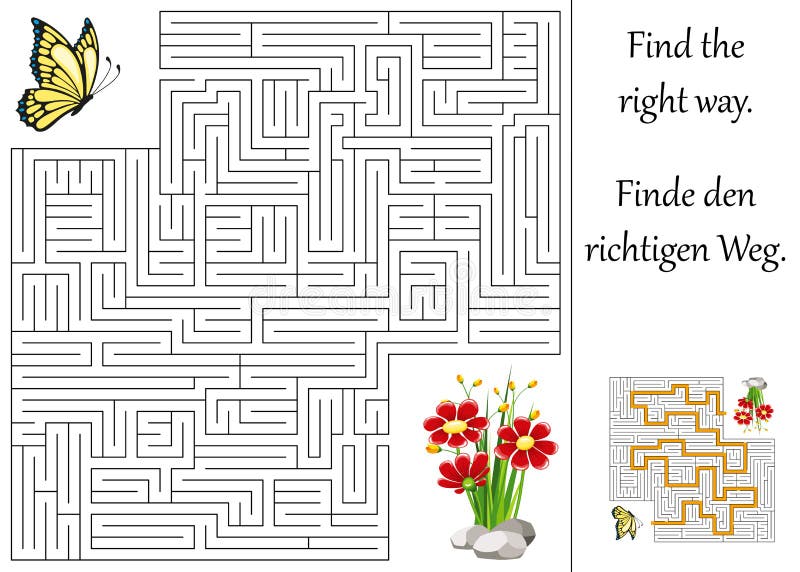 Maze or Labyrinth for Children Stock Vector - Illustration of cartoon ...