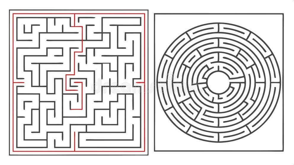 Maze and Labyrinth Design, Puzzle and Challenge Icon Vector Design Generative AI Stock ...