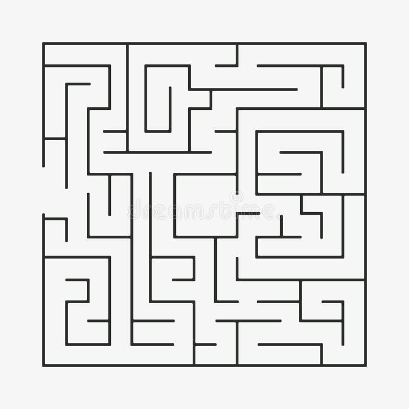 Maze Labyrinth with Entry and Exit. Stock Illustration - Illustration ...