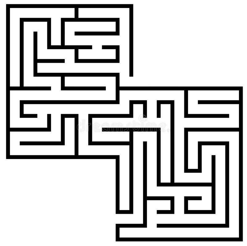 Maze Labyrinth with Entry and Exit Stock Vector - Illustration of ...