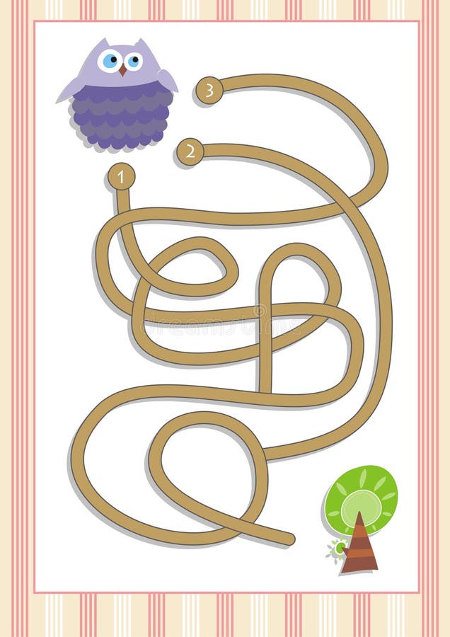 Maze or Labyrinth Game for Preschool Children (1) Stock Vector ...