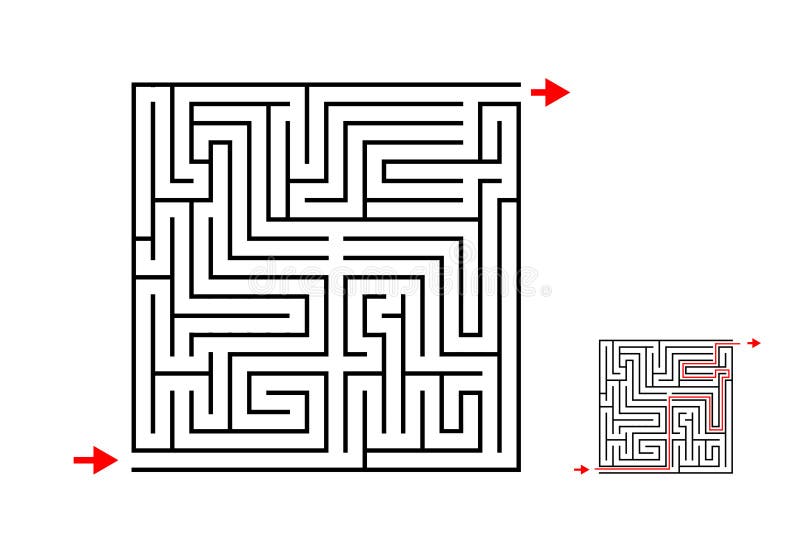 Maze and Labyrinth Game, Vector Design on White Stock Vector ...