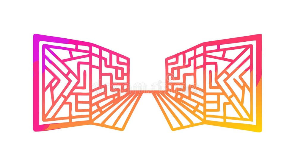 Maze Labyrinth Icon for Problem Solving and Challenges, Vector Design ...