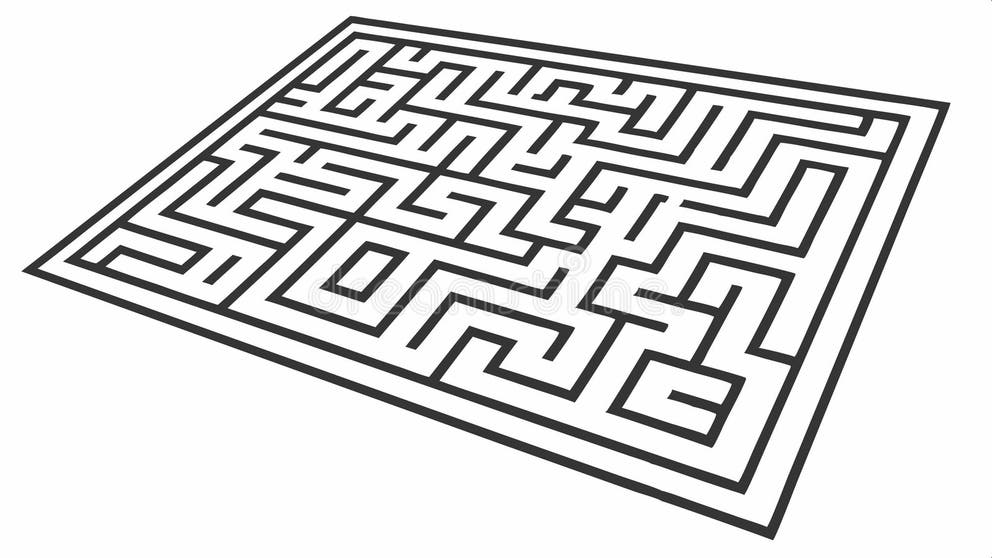 Maze Labyrinth Isometric View, Puzzle Game, Complex Path, Challenge ...