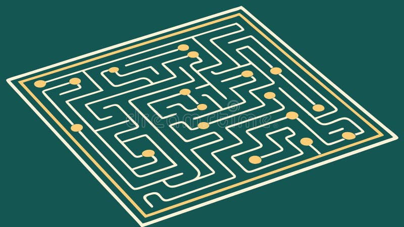Maze Labyrinth Isometric View, Puzzle Game Illustration Vector Design Generative AI Stock ...