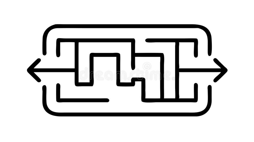 Maze Labyrinth Pathfinding Arrows Icon for Strategy and Solutions ...