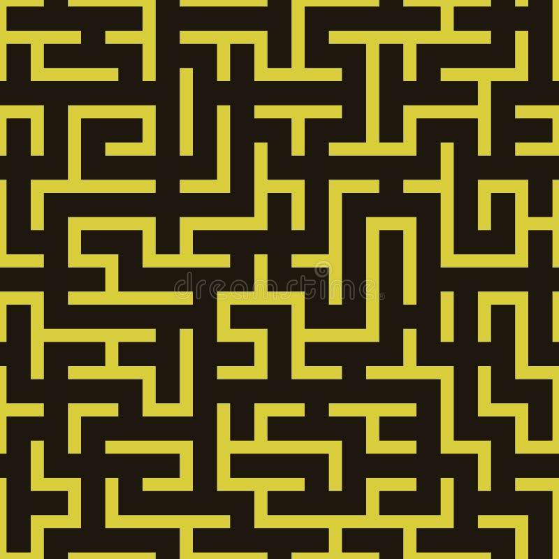 Seamless Labyrinth Print. Vector Monochrome Illustration. Original ...