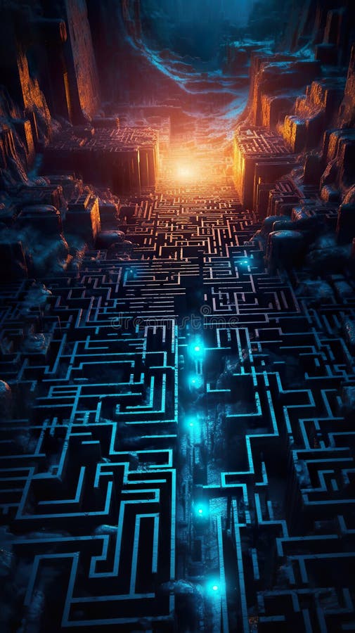 A Maze with a Light at the End of it. AI Generative Image Stock ...