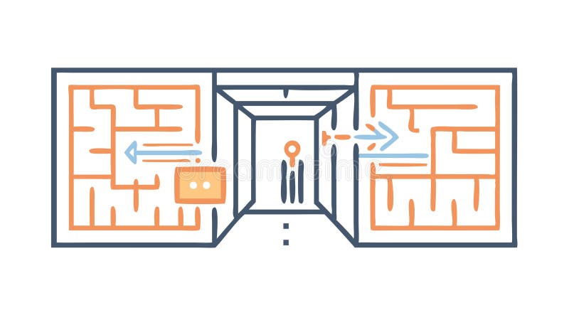 Maze with Light at the End, Solution, Vector Design Generative AI Stock ...