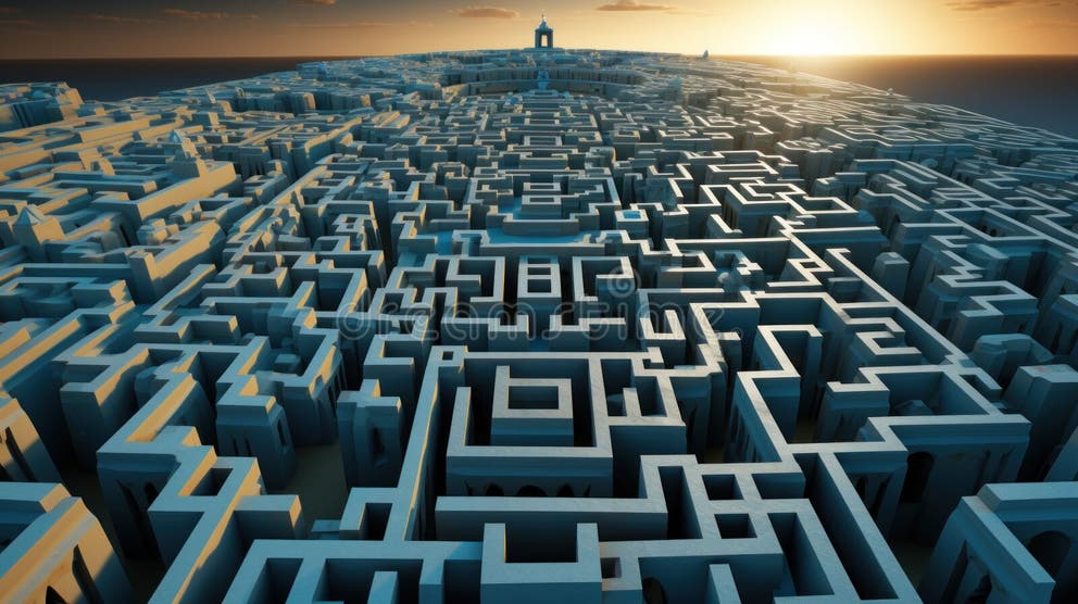 A Maze with a Lighthouse in the Middle of it. Generative AI Image ...