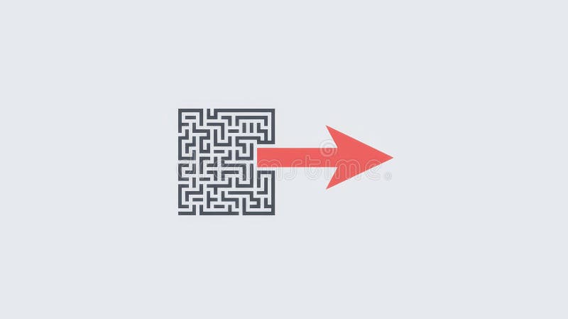 A Maze-like QR Code with a Bold Red Arrow Pointing Right, Symbolizing ...