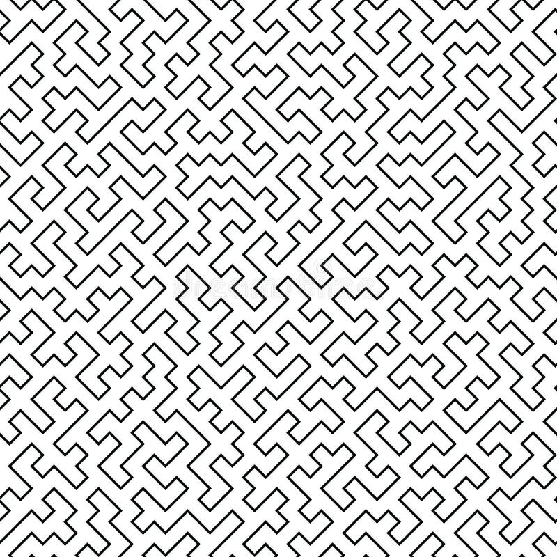 Maze Line Art Seamless Pattern Stock Vector - Illustration of flowing ...