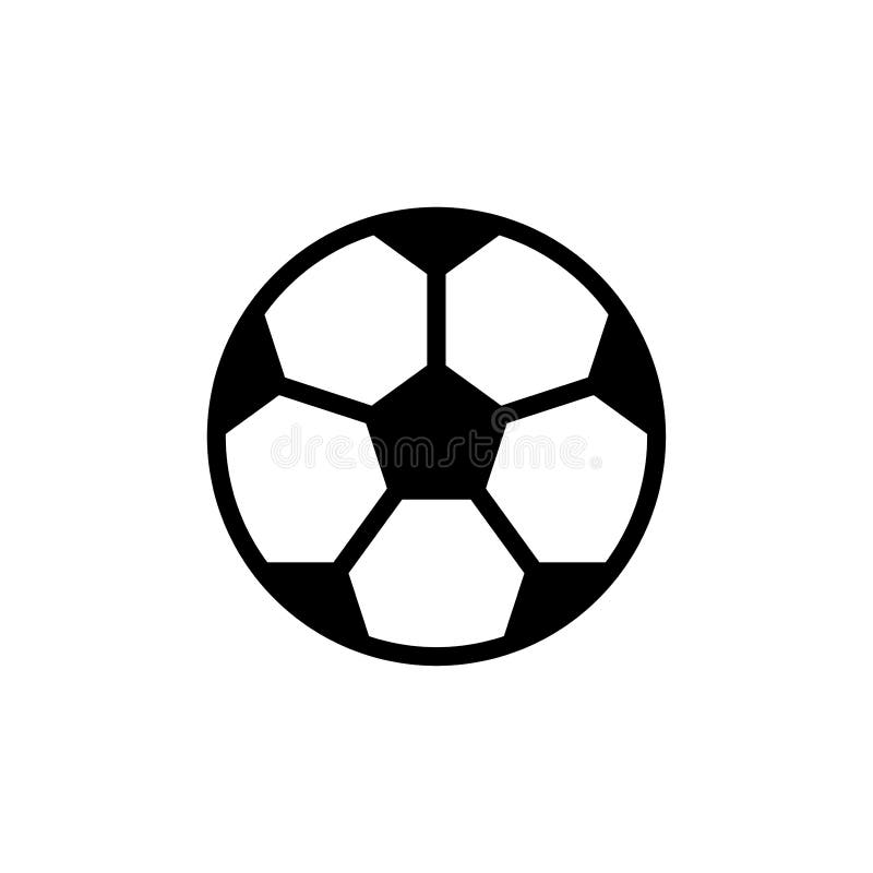 Flat Football Ball Vector Silhouette Internet Website Icons on Isloated ...