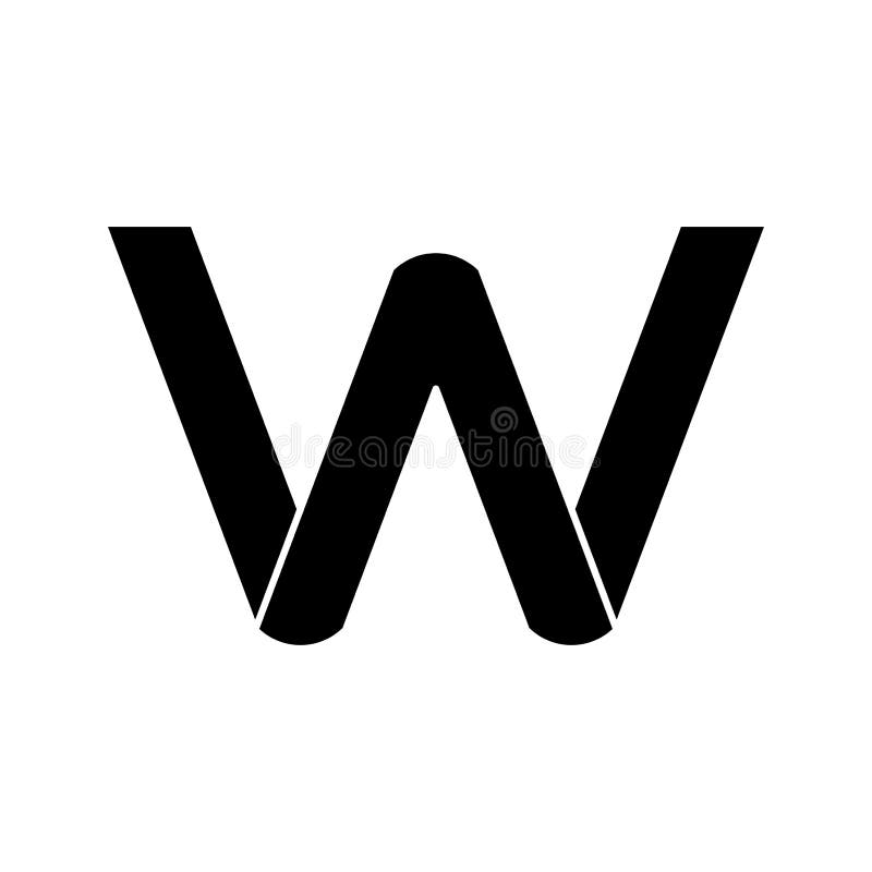 Rounded Filled Letter W Logo Web Icon on Isolated White Background ...