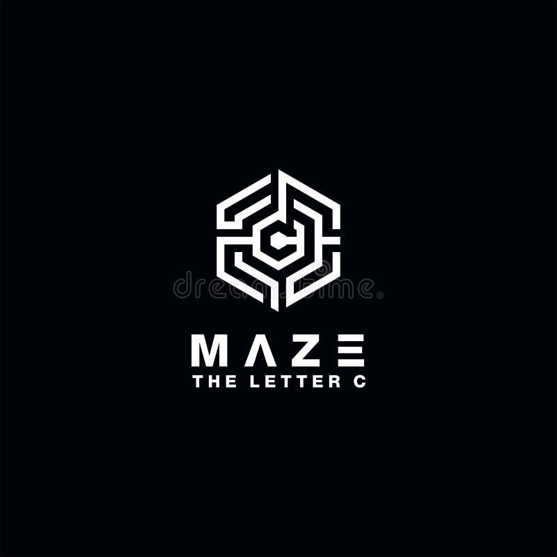 Maze Logo Design Alphabet Vector Stock Vector - Illustration of ...