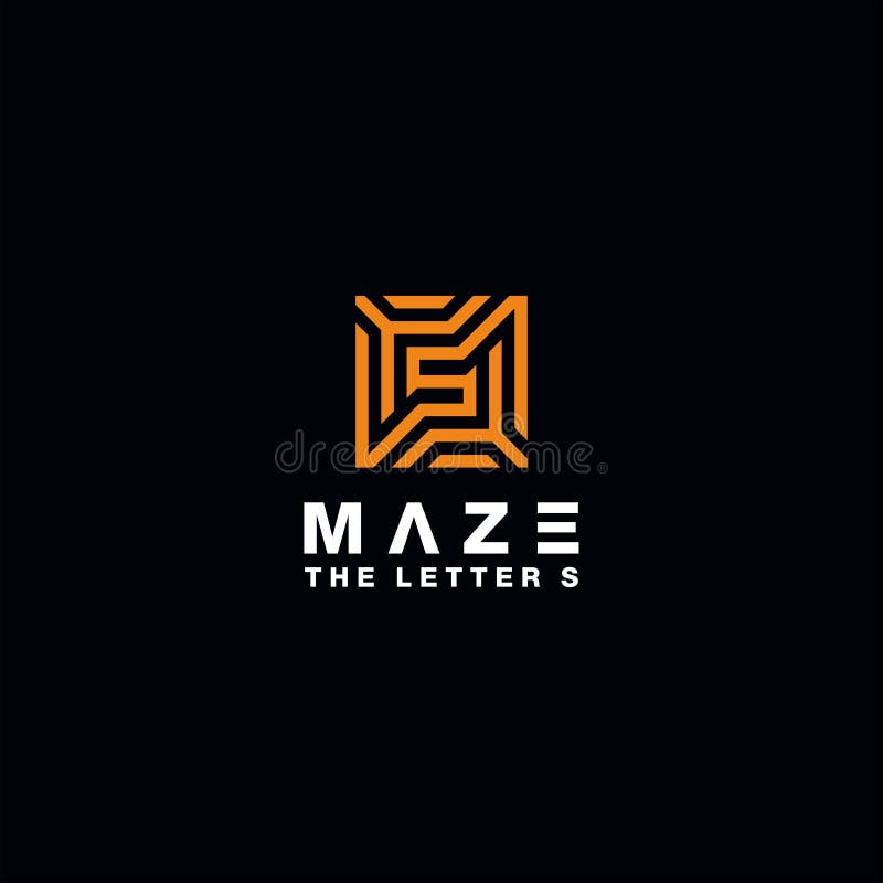 Maze Logo Design Alphabet Vector Stock Vector - Illustration of black ...