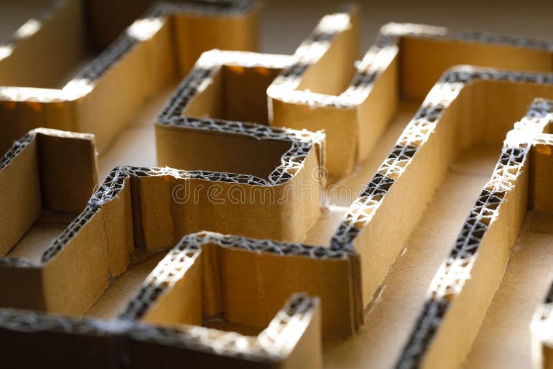 A Maze Made of Cardboard Strips Stock Photo - Image of shape, concepts ...