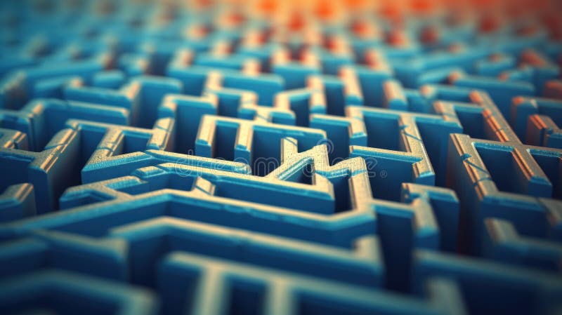 A Maze with Many Different Colors and Shapes, AI Stock Illustration ...