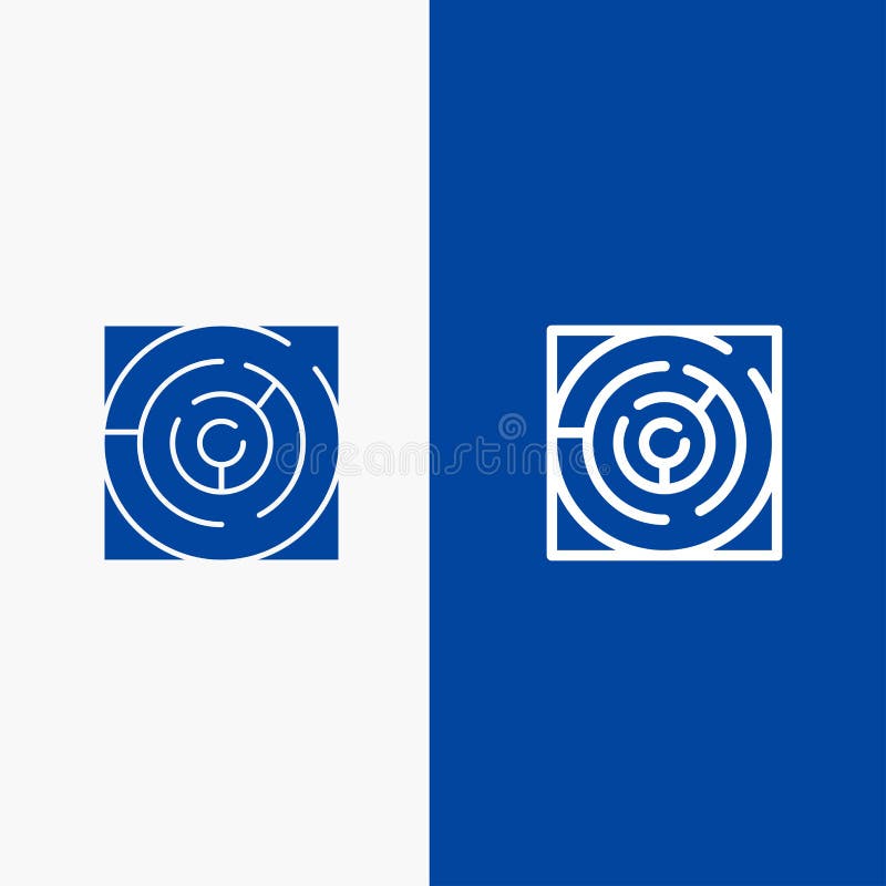 Maze, Map, Labyrinth, Strategy, Pattern Line and Glyph Solid Icon Blue ...