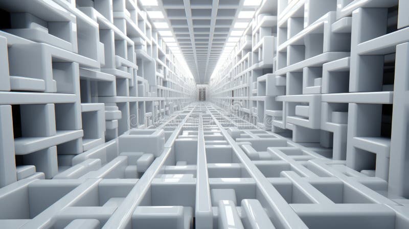 A Maze in the Middle of a Large Room. Generative AI Image. Stock ...