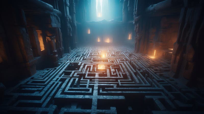 A Maze in the Middle of a Room with a Light Coming from the End of the ...