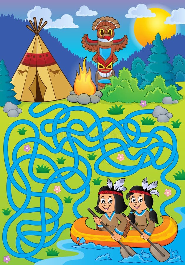 Maze Native Americans Stock Illustrations – 5 Maze Native Americans ...