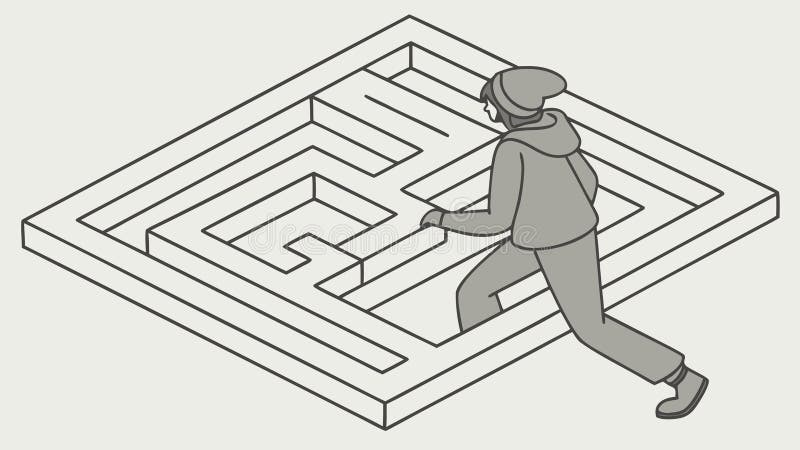 Maze Navigation Challenge: Finding the Right Path, Vector Design Generative AI Stock Vector ...