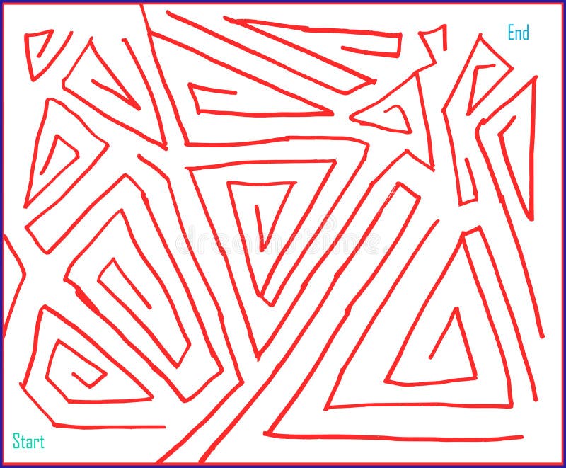 Maze Number Four, Very Easy, Vector Graphic Stock Photo - Illustration ...