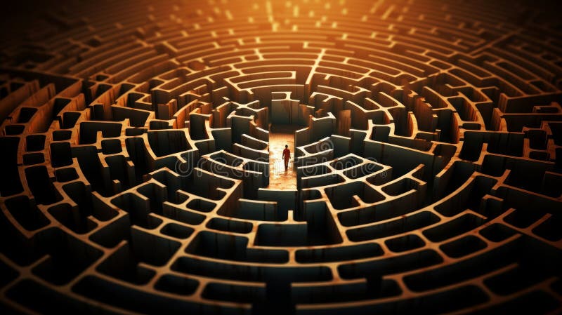 A Maze with an Open Path, Signifying Finding One S Way Stock ...