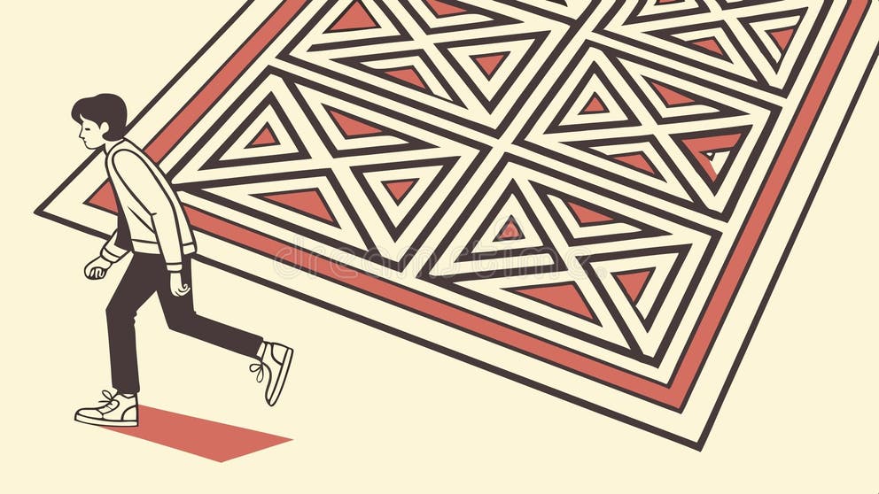 Maze Pattern, for Puzzles, Challenges, and Complex Path Designs Vector ...