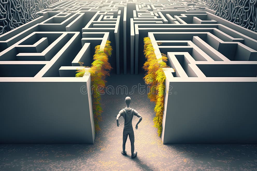 Maze people stock illustration. Illustration of businessman - 306158385