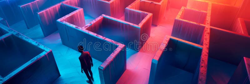 Maze: a Person Navigating a Maze, Symbolizing Finding One S Way through ...