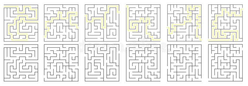 Maze or Puzzle Design. Maze Game. Find the Path and the Right Solution ...