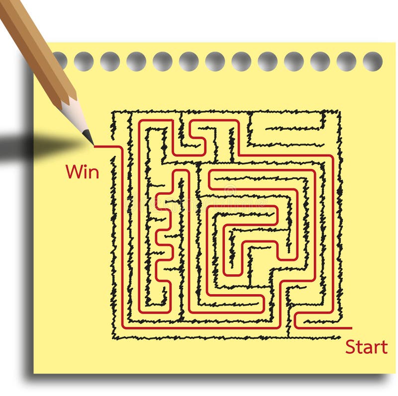 Maze puzzle game stock illustration. Illustration of decision - 23238405