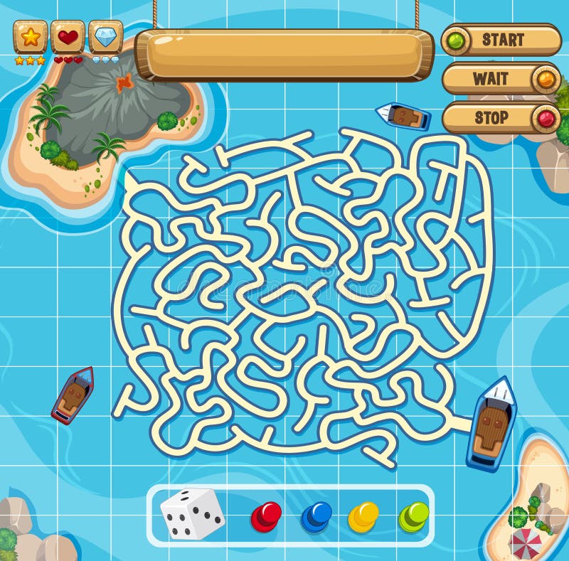 Maze Puzzle Game Activity for Children Stock Vector - Illustration of ...