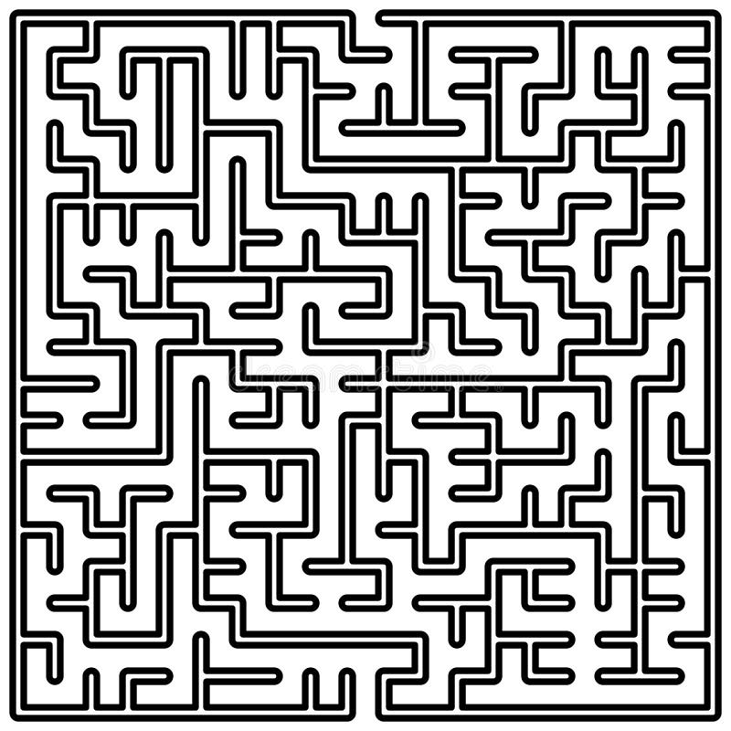 Maze puzzle illustration stock vector. Illustration of itinerary ...