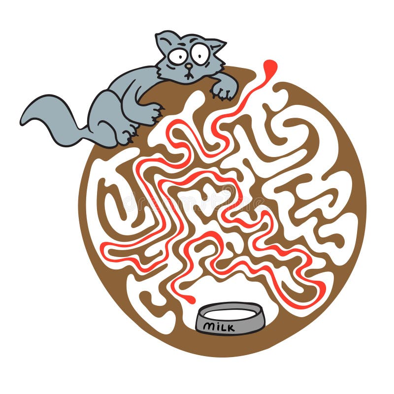 Maze Game Cat Milk Stock Illustrations – 34 Maze Game Cat Milk Stock ...
