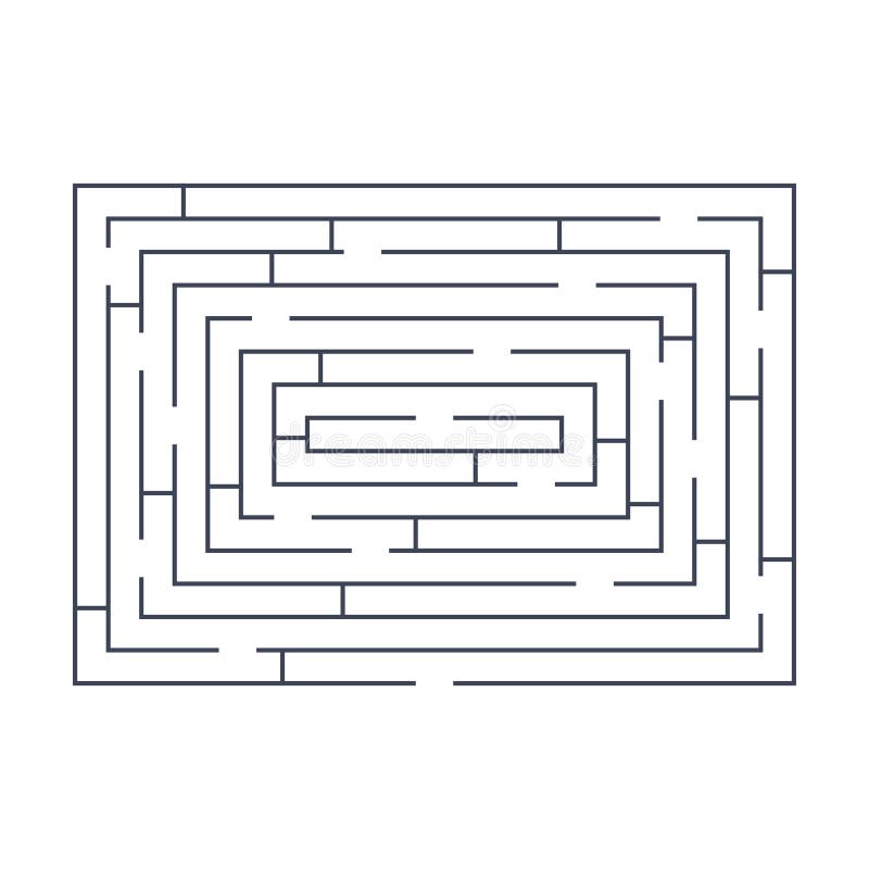 Maze Puzzle Labyrinth Rectangular Blue on White Stock Vector ...