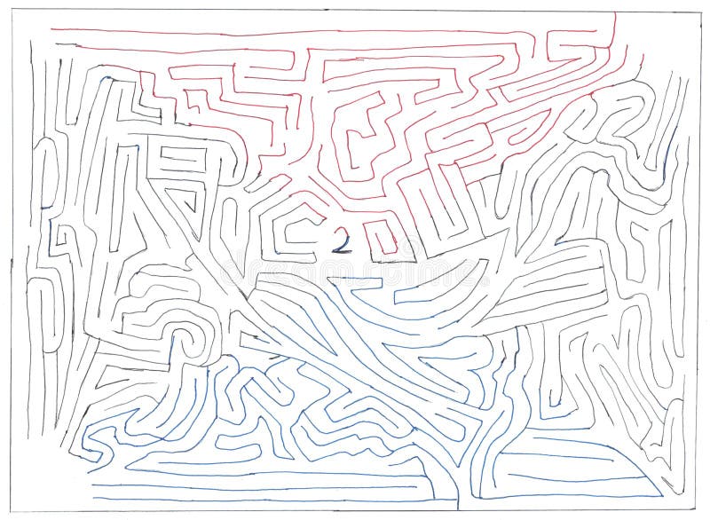 Maze Puzzle Number Two, Medium Difficulty, Playable Game Stock Vector ...