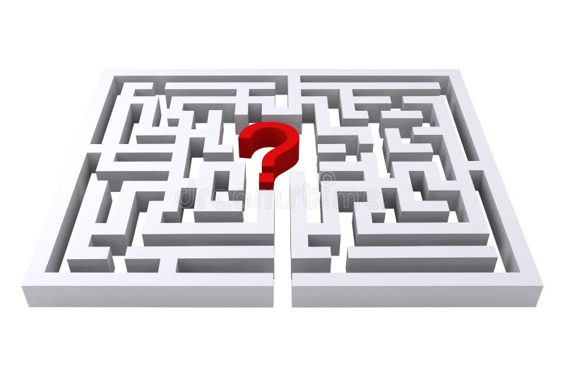 Maze and Red Question Mark Concept Stock Illustration - Illustration of ...