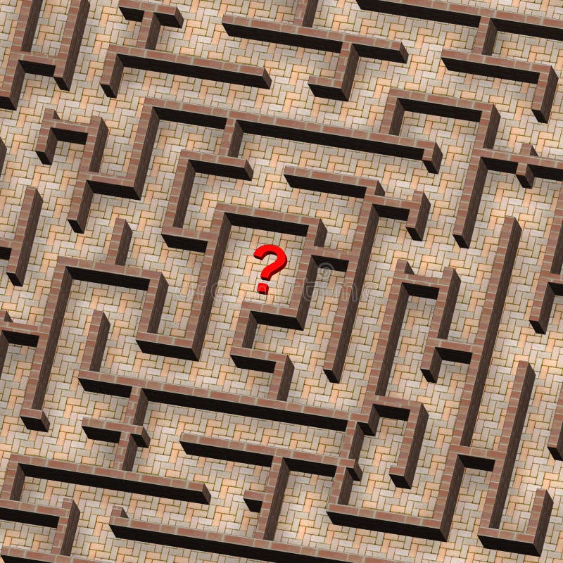 Maze and Red Question Mark Concept Stock Illustration - Illustration of ...