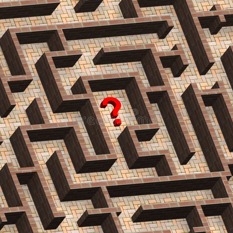 Maze and Red Question Mark Concept Stock Illustration - Illustration of ...