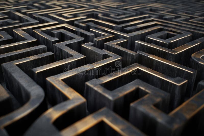 Maze Represents Complexity and Challenge, Navigating through Intricate ...