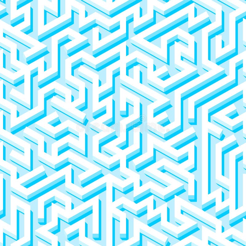 Maze Seamless Pattern with Endless Tiled Labyrinth for Fabric or ...
