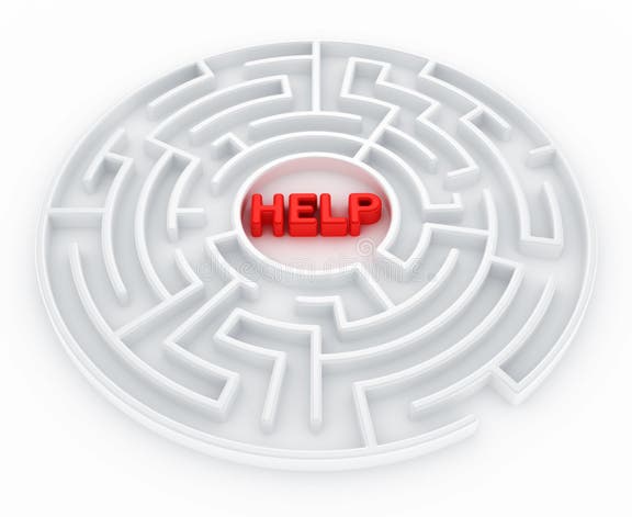Maze - Search for help stock illustration. Illustration of solution ...